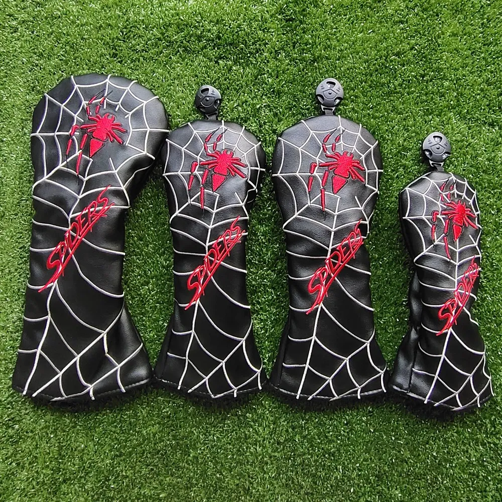 Spider Embroidered Golf Club Head Covers - Premium Driver, Fairway Wood ...