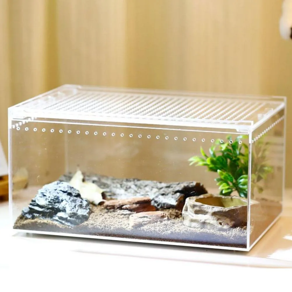 DHgate.com:Acrylic Reptile Breeding Box with Sliding Cover, Transparent ...
