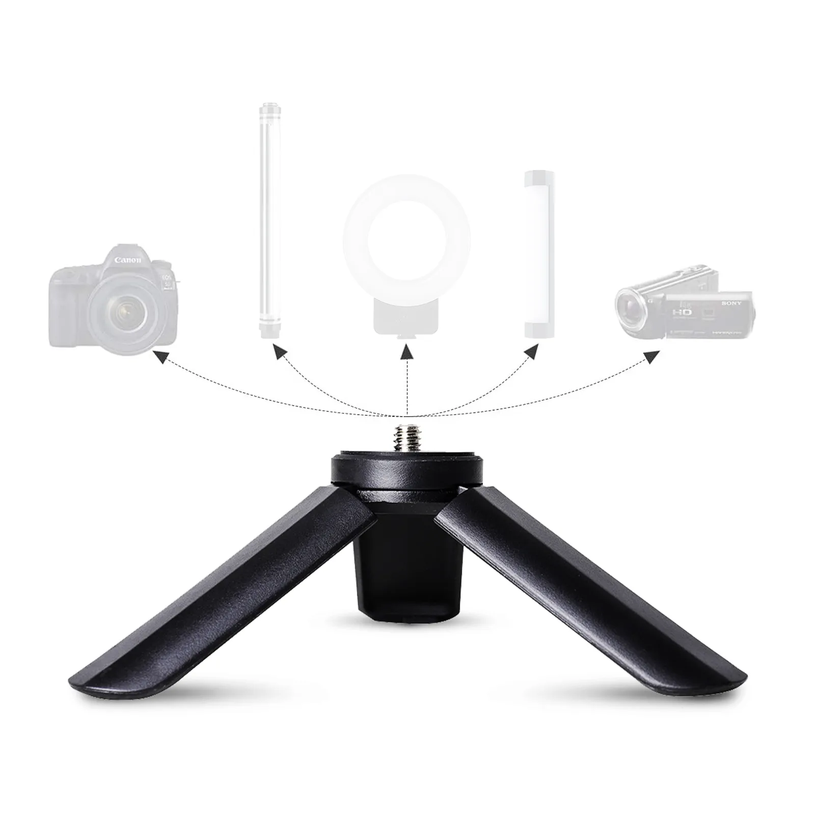 Mini Tripod Portable Small Tabletop Stand Foldable with 1/4'' Screw for ...