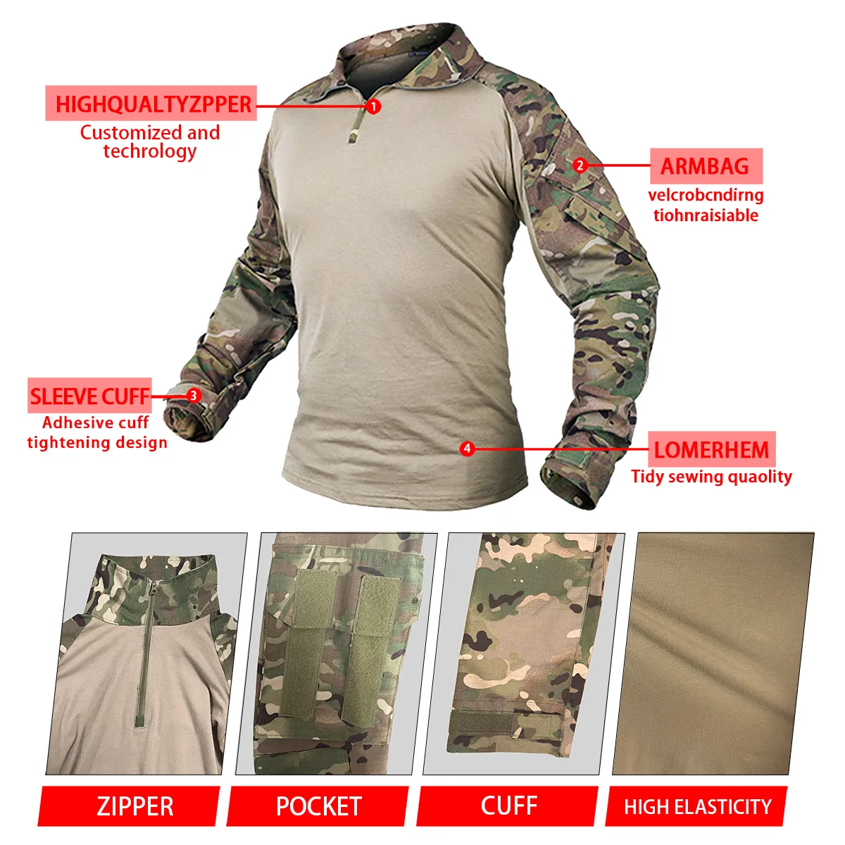 HAN WILD Safari Tactical Pants Military Uniform Camo Shirt Combat ...
