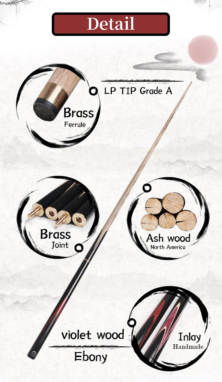 LP Brand Dominate Series Handmade Snooker Cue Stick With Ash Wood 3/4 ...