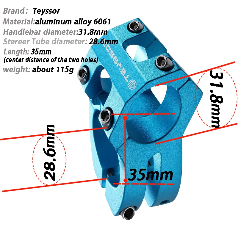 Short Bike Stem - 35mm Bicycle Stem for MTB, Road, BMX - Premium ...