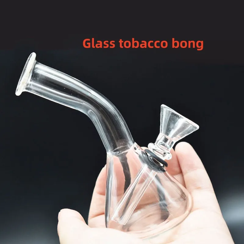 Mini Clear Glass Dab Rig Bong Pipes Pyrex Hookah Protable Thick Heady ...