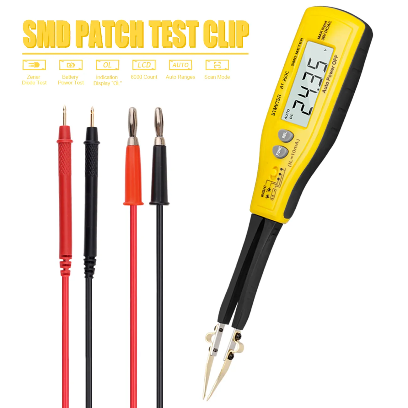 Capacitance Multimeter Smart SMD Tweezers Digital Multimeter With Auto ...