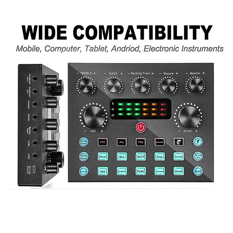 DHgate.com:V8S Live Sound Card with Voice Changer, Multi-Effects, Home ...