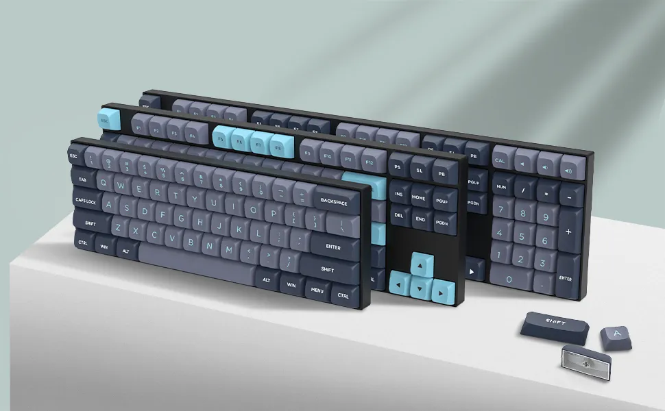 189 Key PBT Double Shot Black Grey ISA Profile Keycaps Compatible With ...