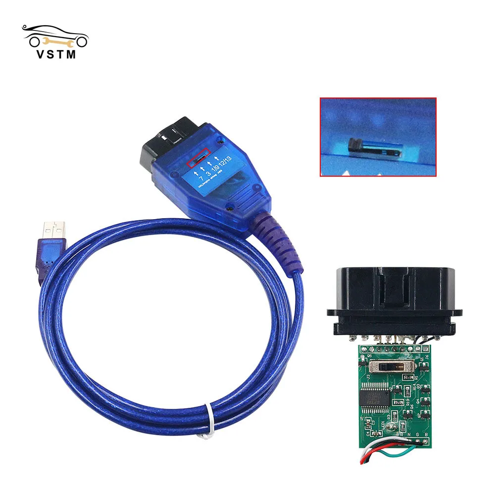 FT232RL USB OBD2 Diagnostic Cable with Switched Connector for VAG KKL ...