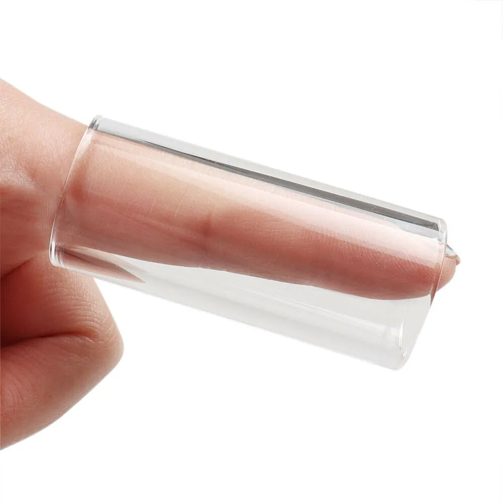 Set of 2 Glass Guitar Slides: Smooth Finger Slider, 60mm Length, 26mm ...