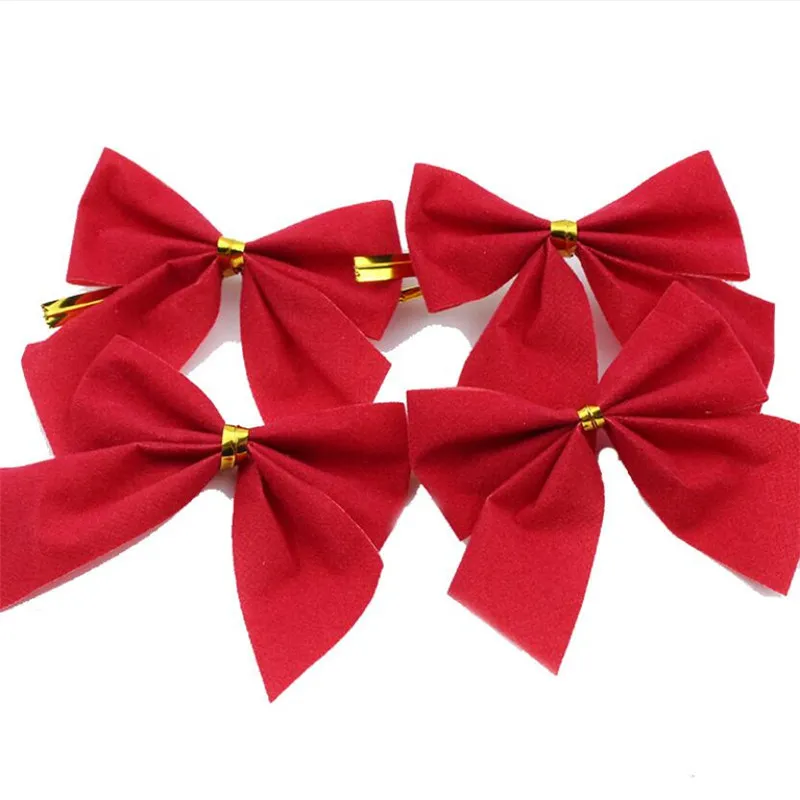 Small Bow Christmas Tree Decorations Fabric Ribbon Bows for Mini Xmas ...