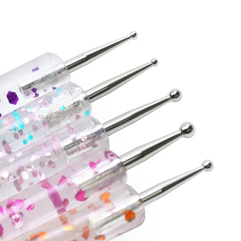5 Pack Dotting Pen Set - Nail Art Painting Tool Kit with 2-Way Tips for ...
