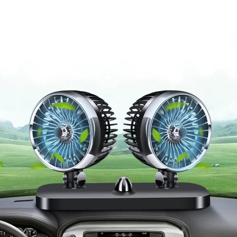 2024 New 12V/24V Electric Car Fan Low Noise Portable Auto Dashboard Air ...