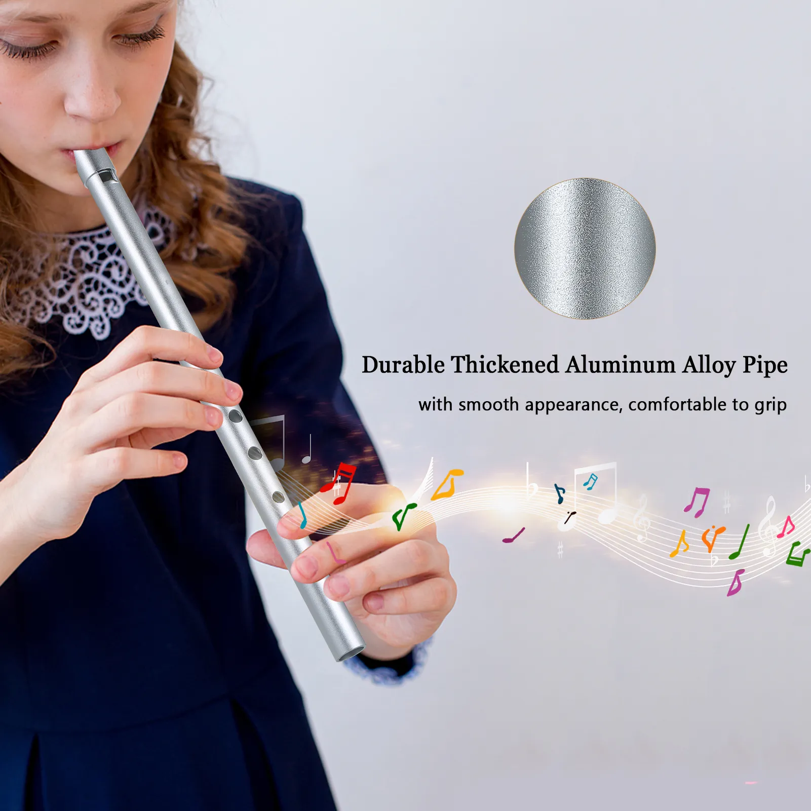 Traditional Irish Tin Penny Whistle: 6-Hole D/C Key Flute for Beginners ...