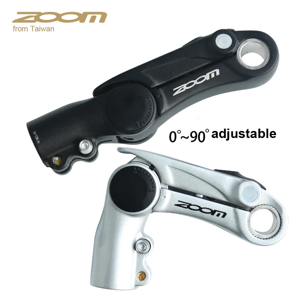 ZOOM Adjustable 90° Riser Bike Stem Quill Stem With 25.4mm Fiting Stems ...