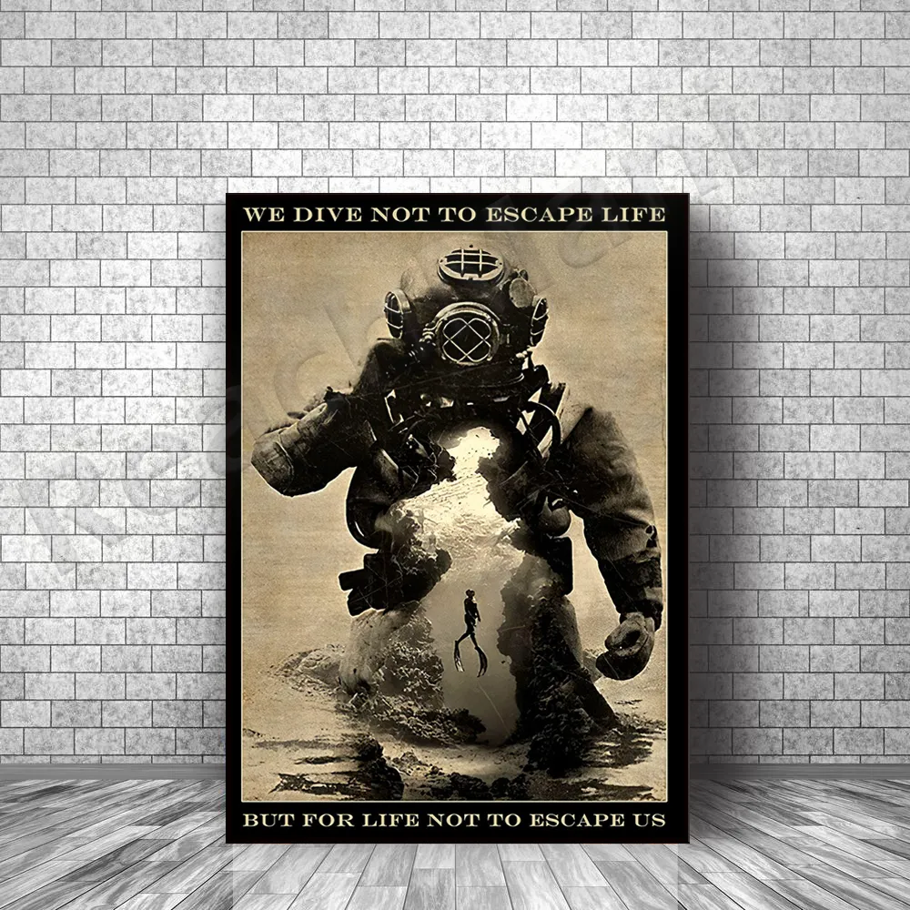 DHgate.com:Scuba Diver Poster - Dive to Live, Not to Escape - Home Decor Wall Art:Sports & Outdoors
