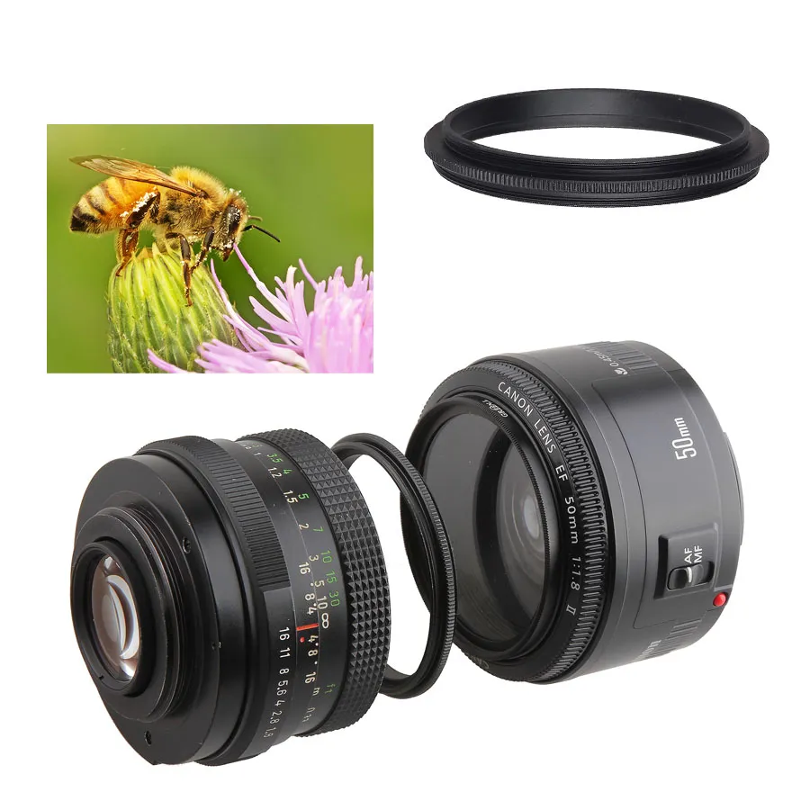 High-End Metal Male to Male Thread Camera Lens Reverse Adapter Ring for ...