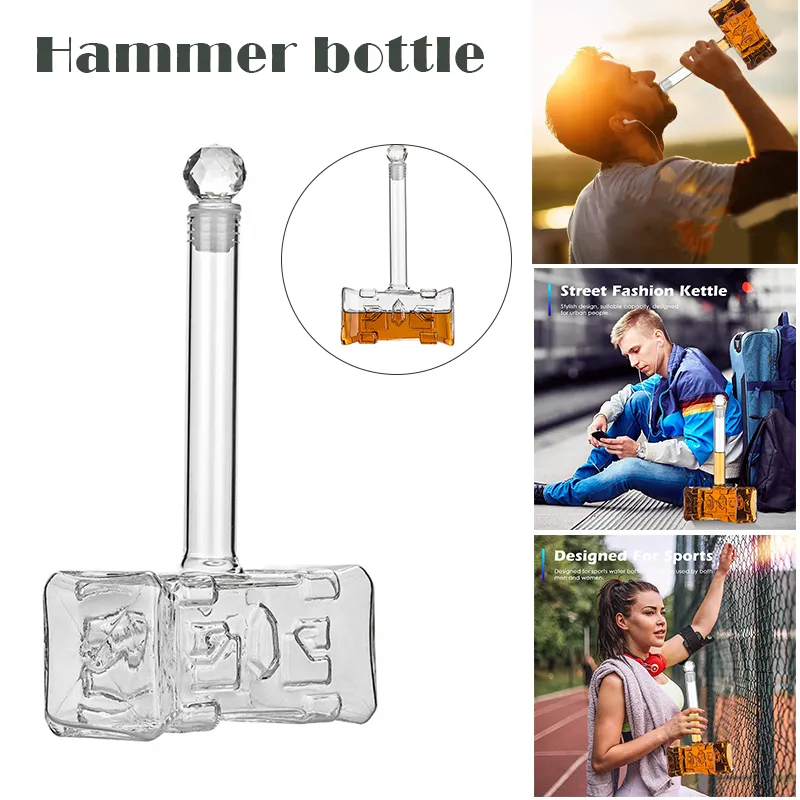 DHgate.com:New 400ml Thors Hammer Glass Wine Bottle Creatives Vodkas ...