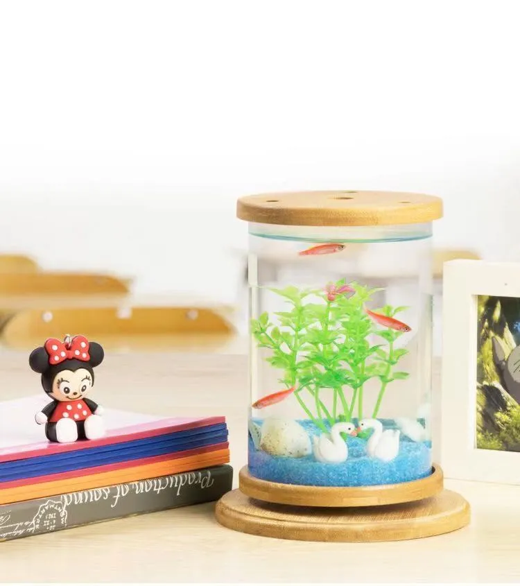 Mini Rotating Aquarium Kit: Creative Micro-View Fighting Fish Tank Accessories from Dhgate Air ...