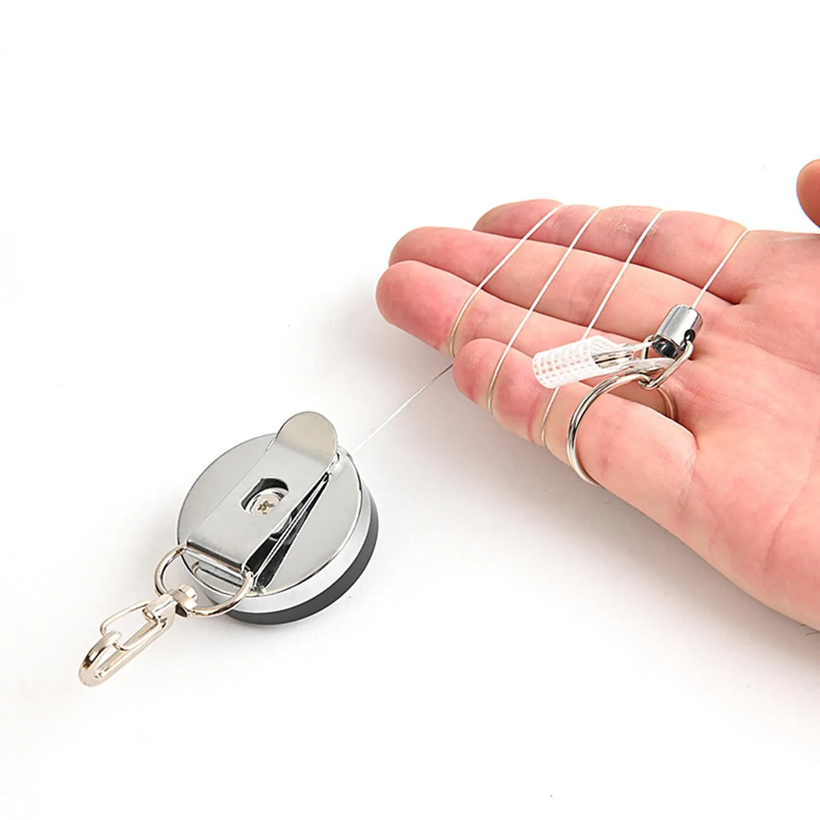 Retractable Keychain With Steel Wire Rope Anti Lost Key Ring, ID Card ...