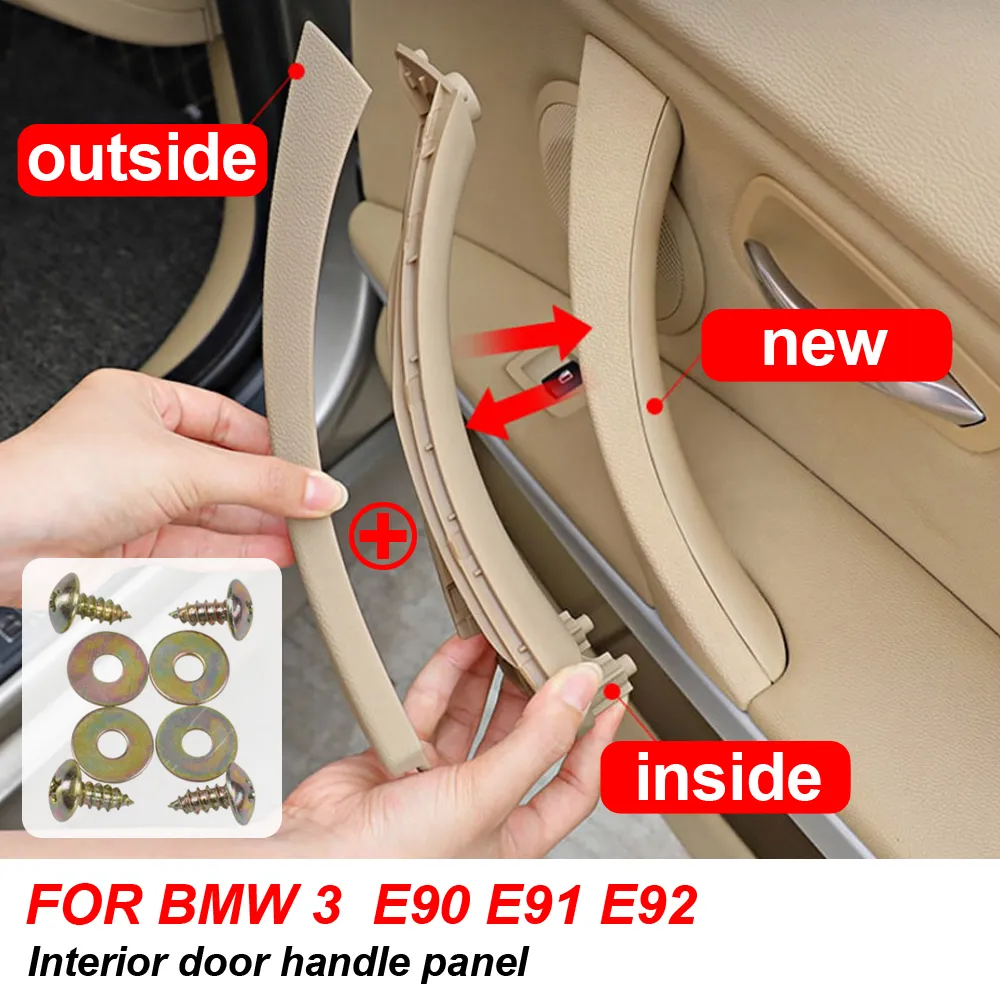 Upgraded Interior Door Pull Handle with Cover Trim Replacement for BMW ...