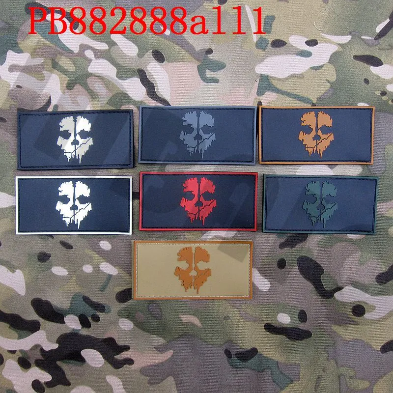 PVC Patches Ghosts Morale Military Rubber Durable Decorative Appliques, Tactical Gear Accessory ...
