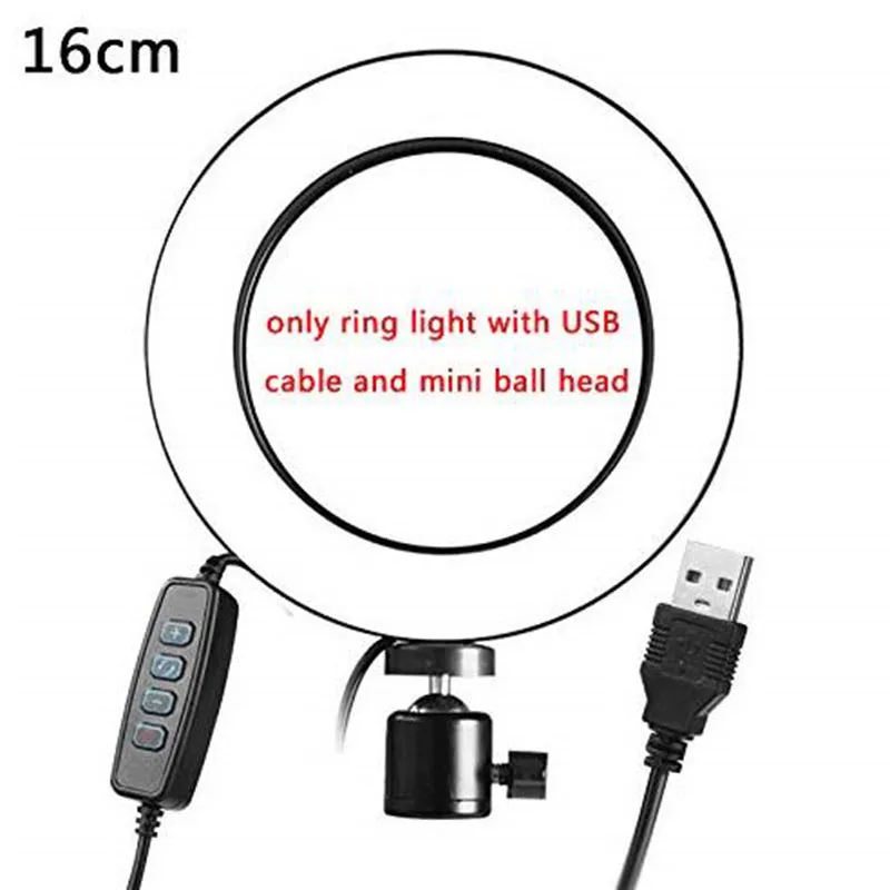 Foleto 6 inch Ring LED Light USB Adjustable Dimmable Photography ...