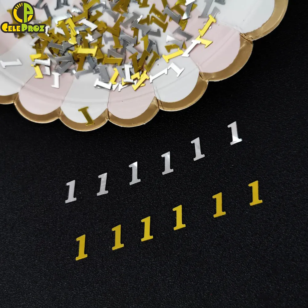 15g Number One Confetti - Shimmering Sequins for 1st Birthday, Baby ...