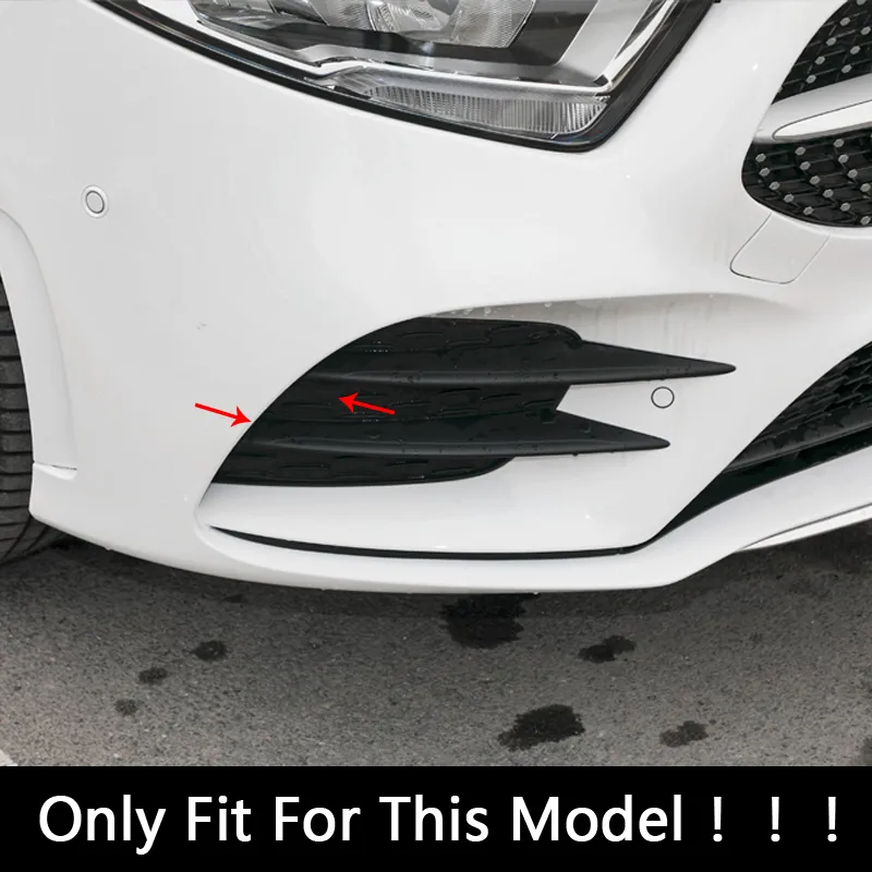 Glossy Black Front Fog Light Cover Trim Sticker ABS Car Front Bumper ...