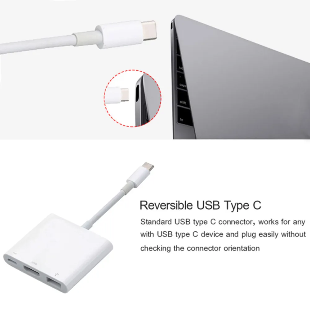 4K HDMI Usb To Thunderbolt Adapter C Hub Adapter With Fast Charging And ...