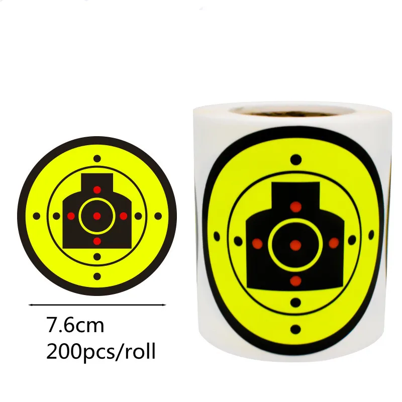 Reactive Splatter Target Stickers - 200 Pack, 3 Adhesive Bullseye ...