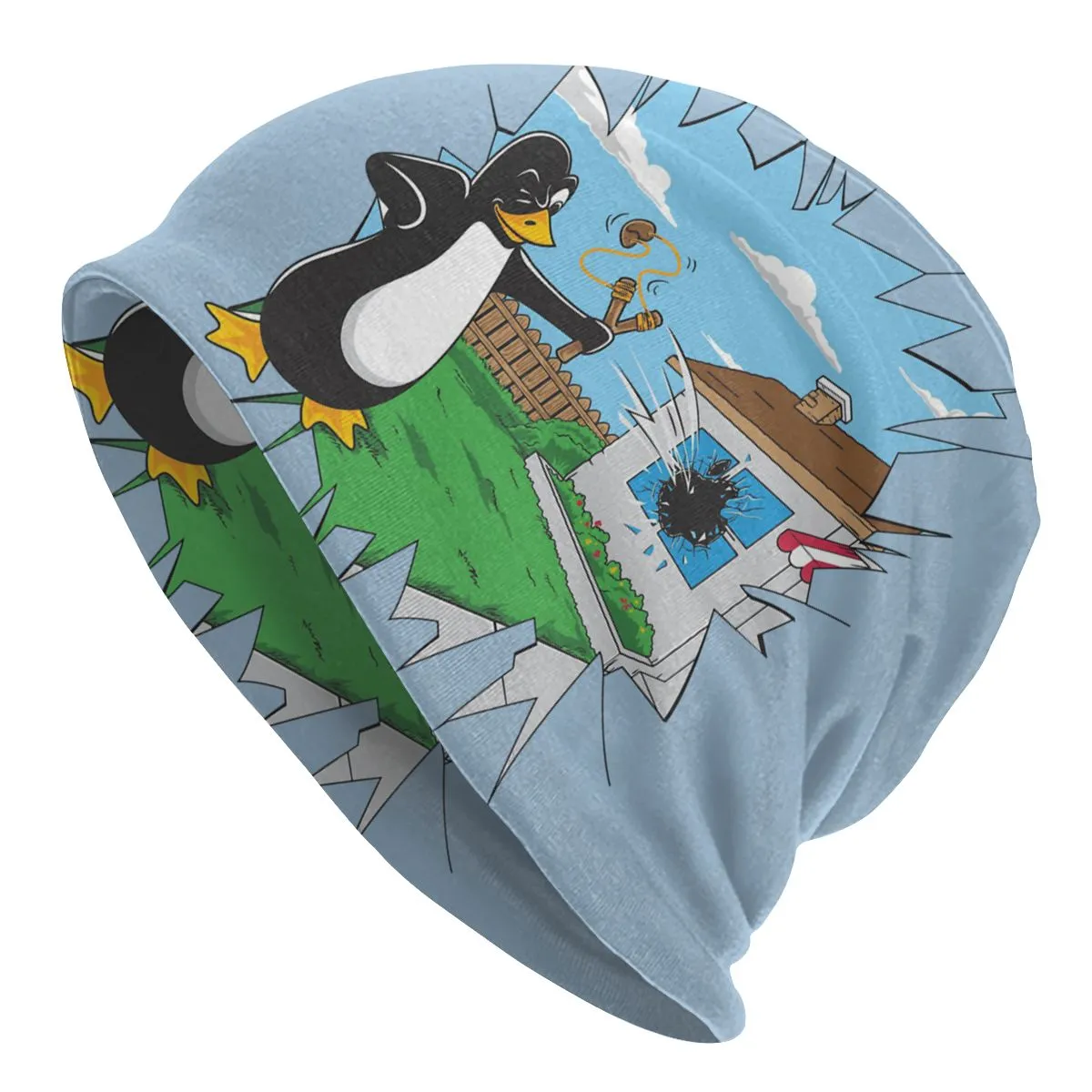 Tux Penguin Bonnet Hat - Thermal Knitted Winter Cap for Men and Women ...