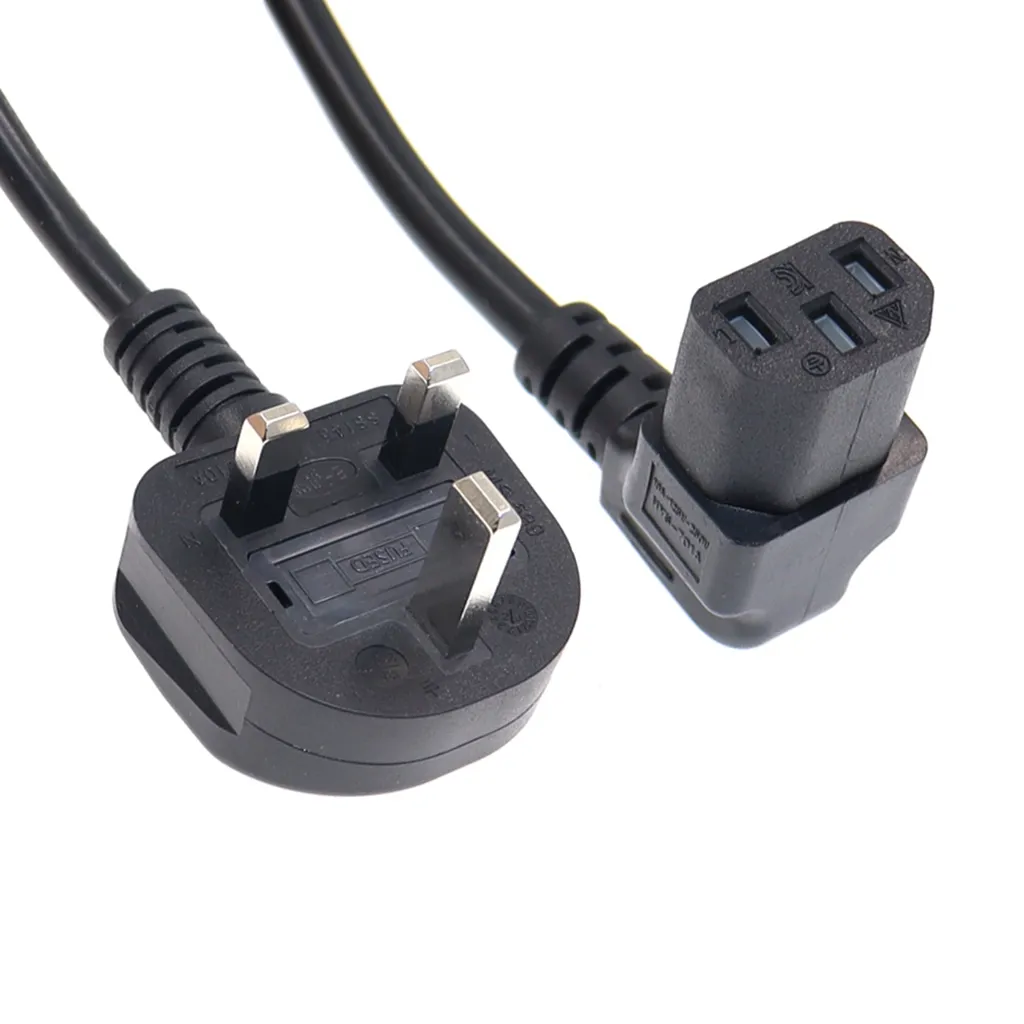 Angled UK Electrical Adapter | British Power Cord With 3 Pin Socket ...