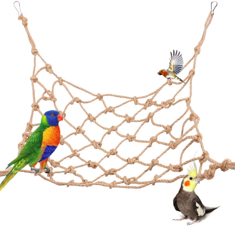 Parrot Climbing Net With Swing Rope, Bird Stand, Netted Hammock, Hook ...
