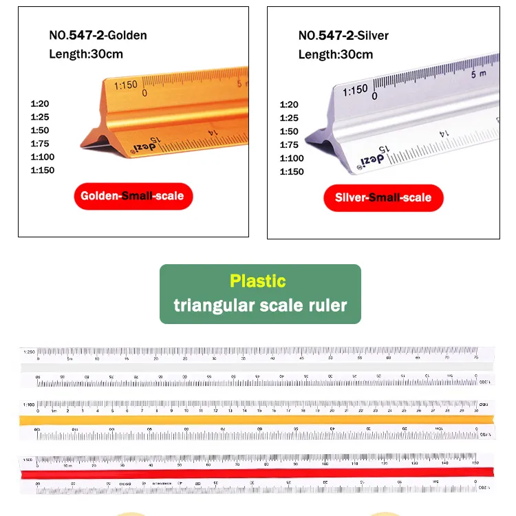 30cm Triangular Scale Ruler - Precision Alloy/Plastic Architect ...