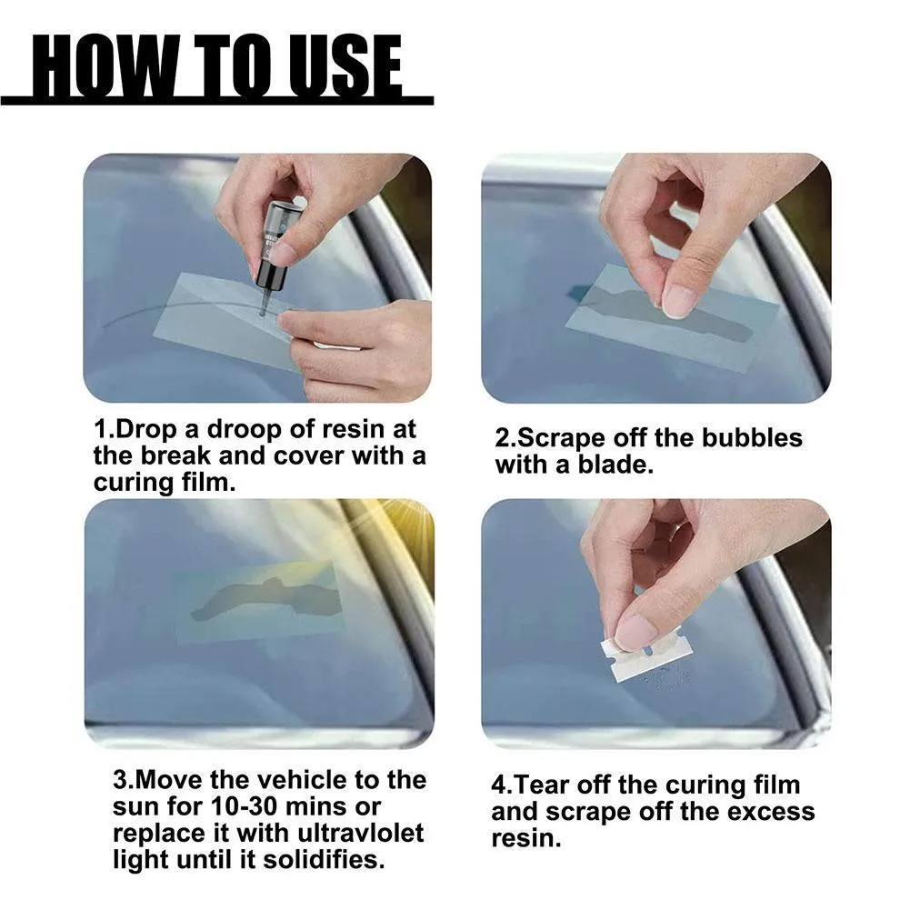 Car Windshield Repair Glue Fluid Window Scratch Repair Kit for Car ...