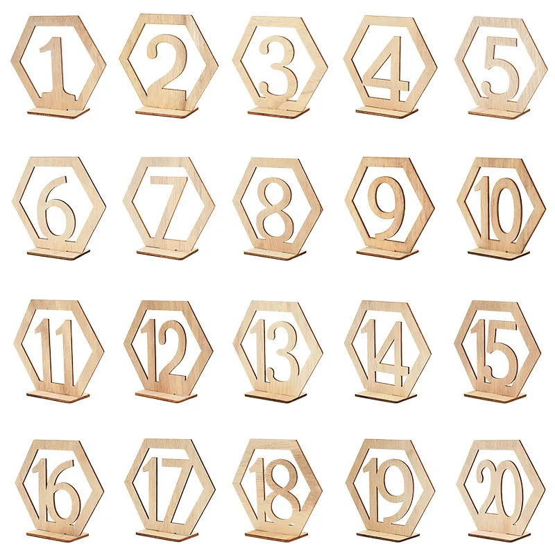 Table Number Stands for Wedding - Wooden Memo Card Holder for Party ...