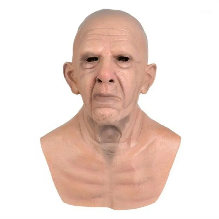 Realistic Old Man Halloween Mask - Premium Latex, Creepy Costume ...