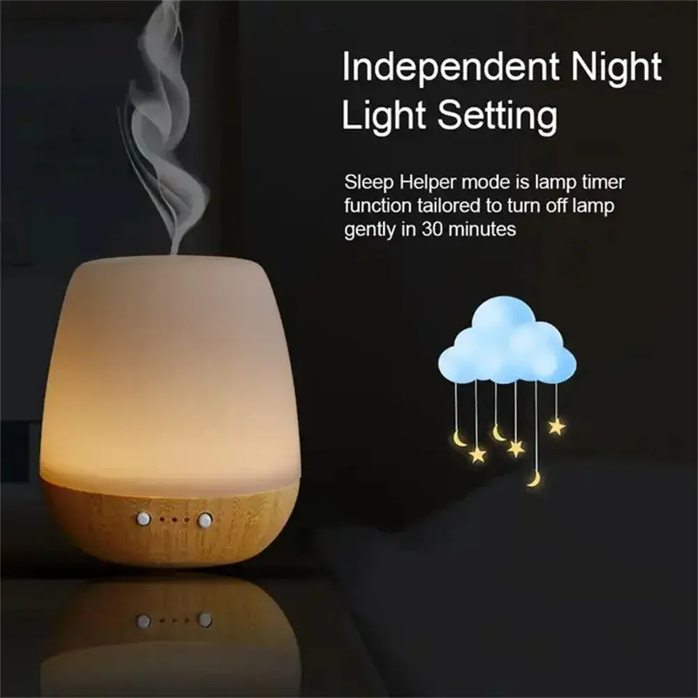 Natural Wooden Bamboo Rubber Glass Air Humidifier Essential Oil ...