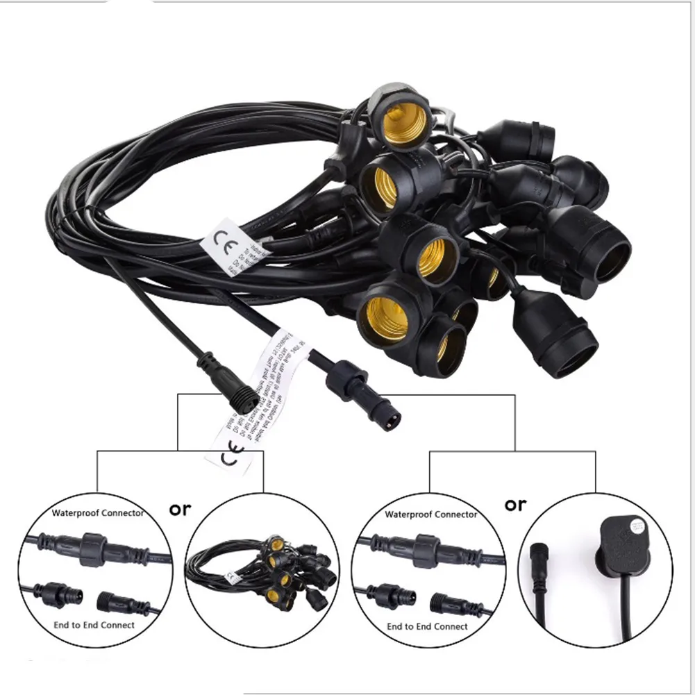 15m Dimmable Heavy Duty LED String Lights - E27 4W ST64 Vintage Edison ...