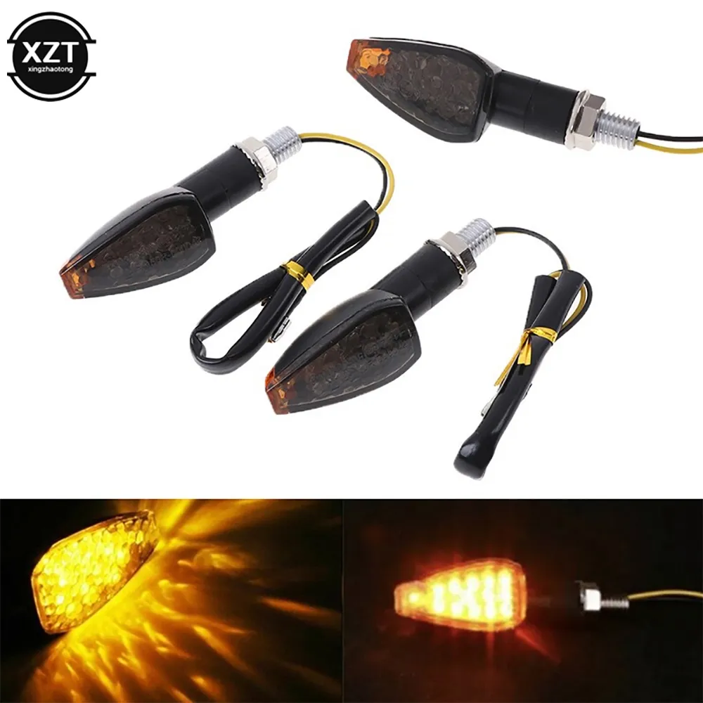 2-PackUniversal Amber Motorcycle LED Turn Signals, Waterproof Blinkers ...