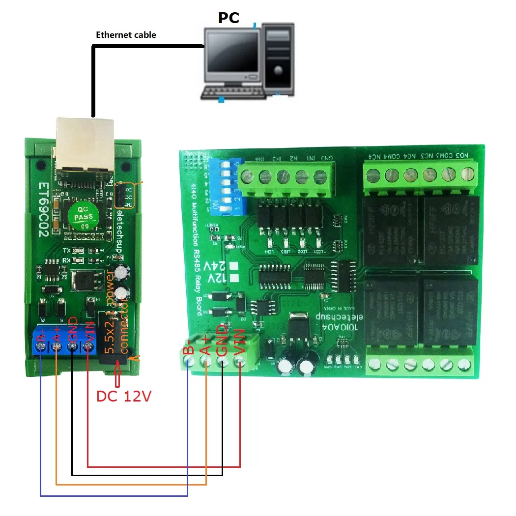 Ethernet Network RJ45 to RS485 bus converters for Modbus RTU Master ...