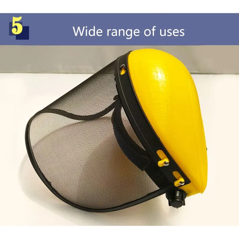 Safety helmet mask with protective mesh screen for brush cutter and ...