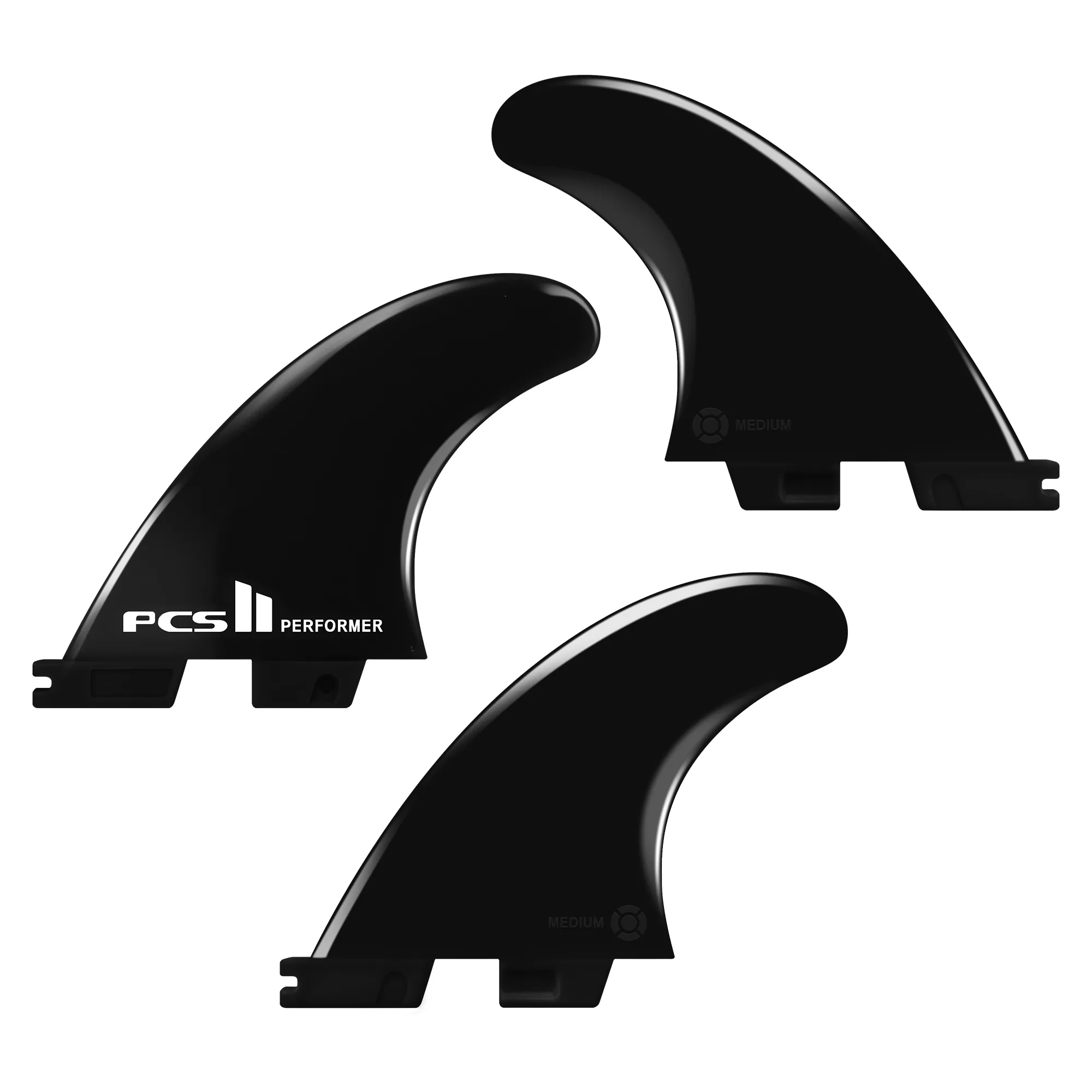 Medium Performer Fiberglass Thruster Fins For Longboard Dual Tab II ...