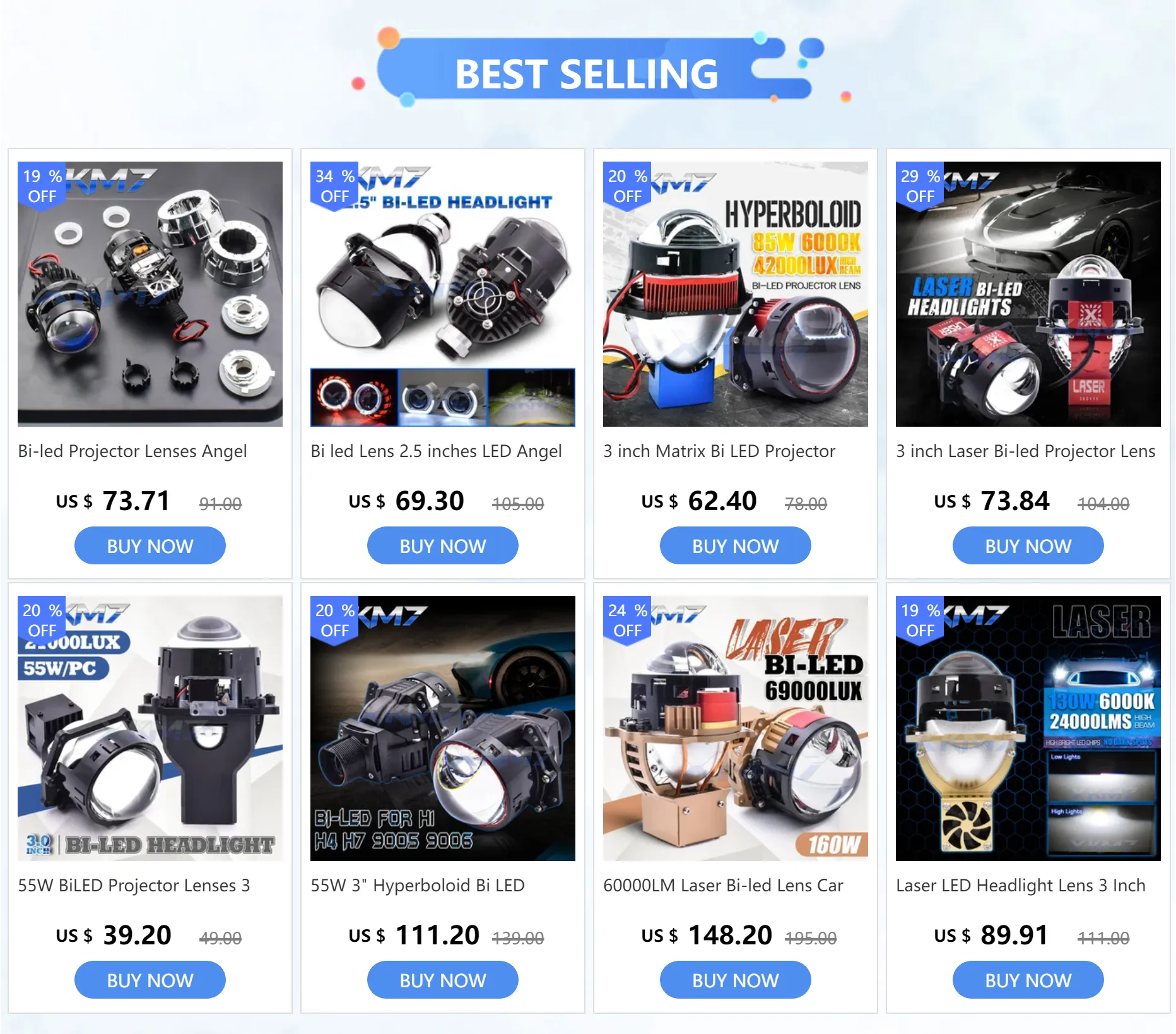 2 Inch Mini Bi Led Lens Matrix Projector Lights Motorcycle Car Retrofit ...