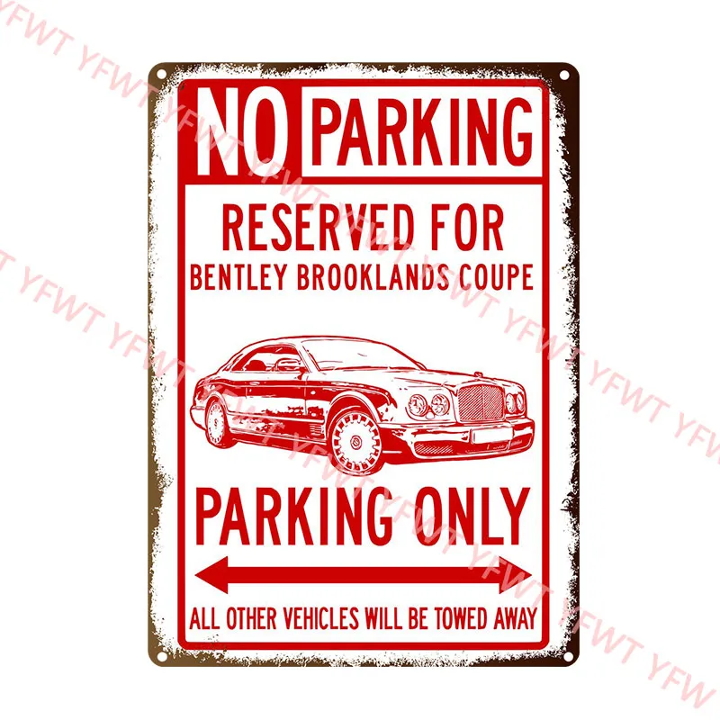 Retro Metal Signs Parking Decor Vintage Style Metal Tin Sign, Novelty ...