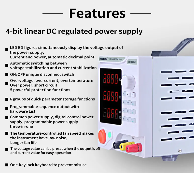 Programmable LED Display Board DC Stabilized Power Supply With 4 Digit ...