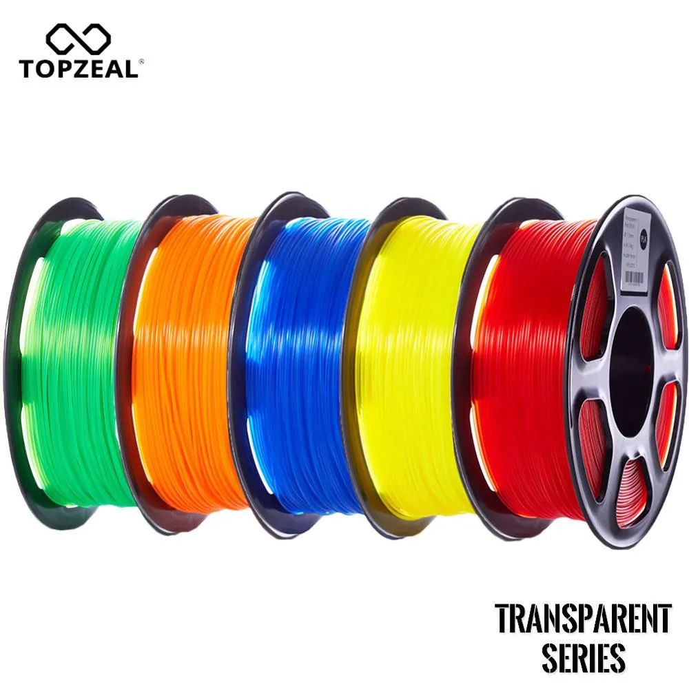 TOPZEAL Transparent Clear PLA Plastic For 3D Printer 1.75mm 1KG Spool ...