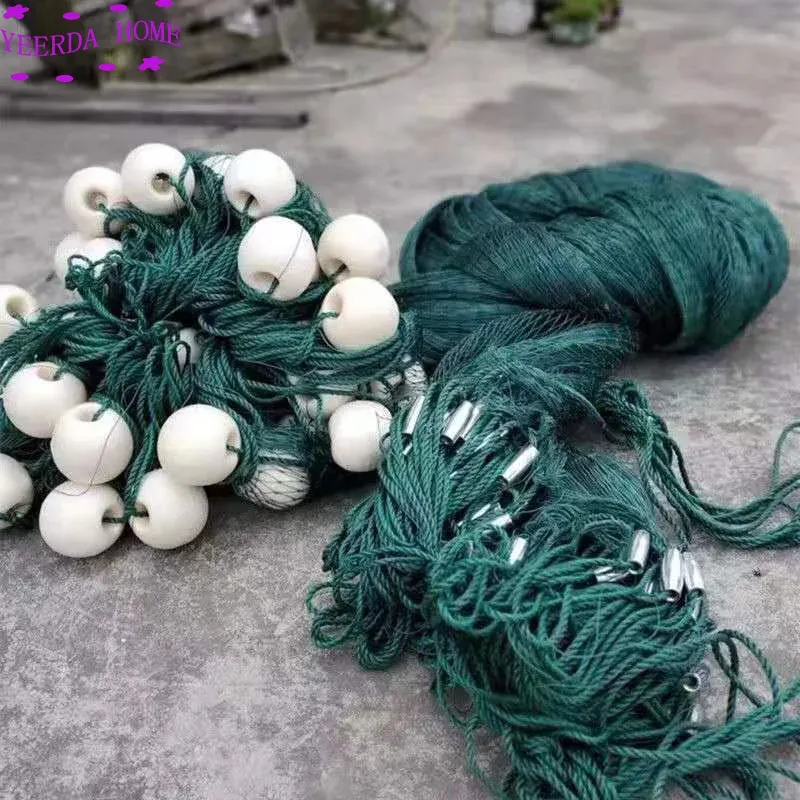 2m Deep River Blocking Fishing Net - 9 Strand Stake Net with Floats ...