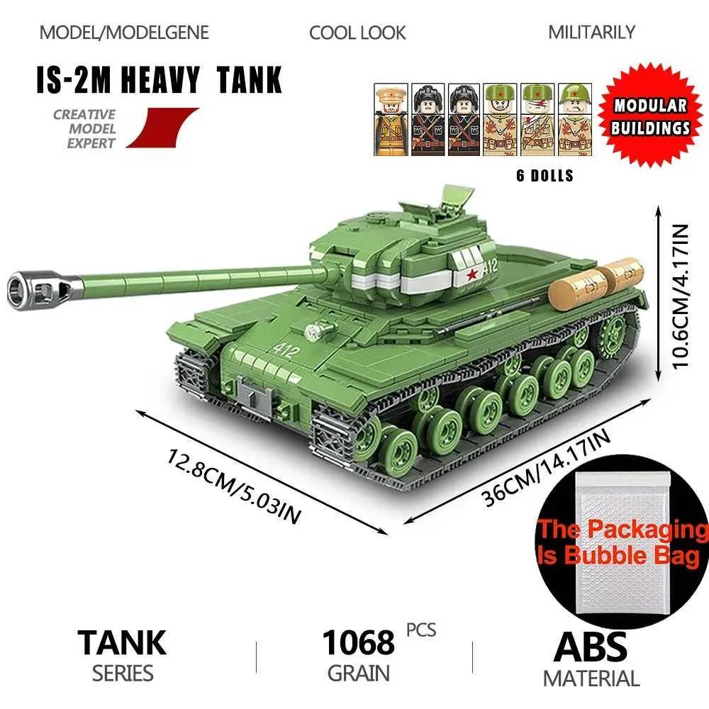 WW2 Military IS 2M Heavy Tank Building Blocks Soldier Army Weapon MOC ...