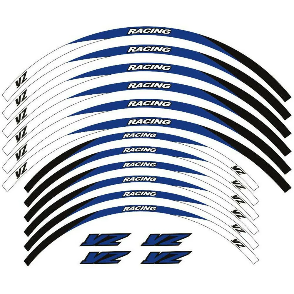12PS Reflective Rim Wheel Stripes Stickers for Yamaha YZ125-450FX Dirt ...
