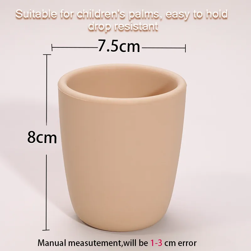 Solid Color Baby Water Cup, Food Grade Infant Silicone Feeding Handcup ...